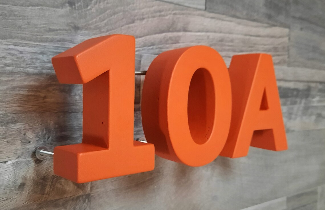 HOUSE NUMBER Made of CONCRETE 10 Cm Consolas Font Attractive Design - Etsy