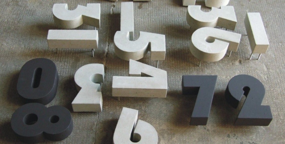 Bauhaus 93 house number made of concrete 19 cm Versalhöhe | Etsy