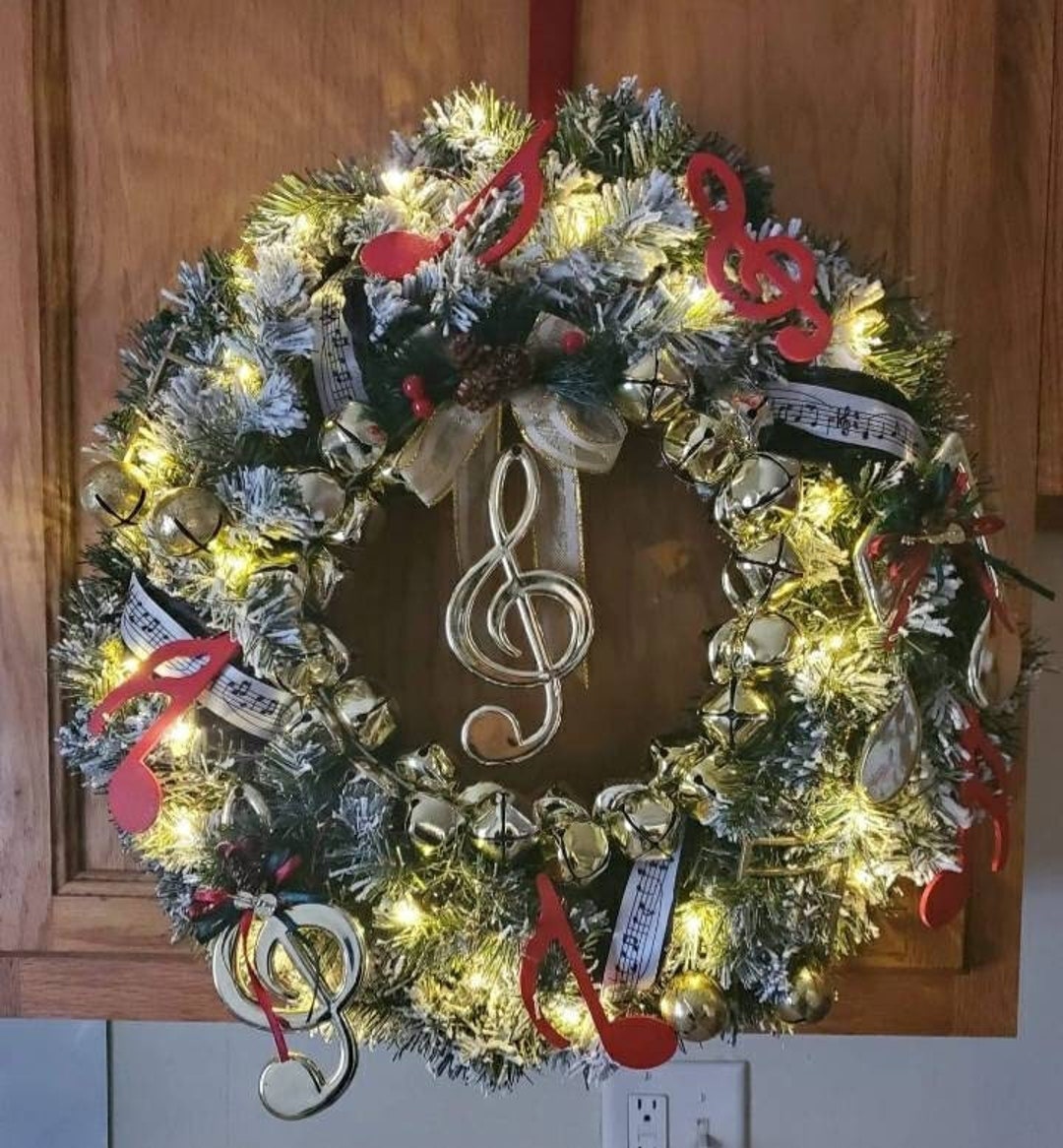 Music Wreath Christmas Musician's Wreath Music Lover's Wreath Musical ...
