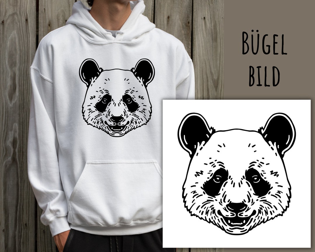 Large Iron-on Picture Panda, Iron-on Transfer With Panda Head, XL Iron ...