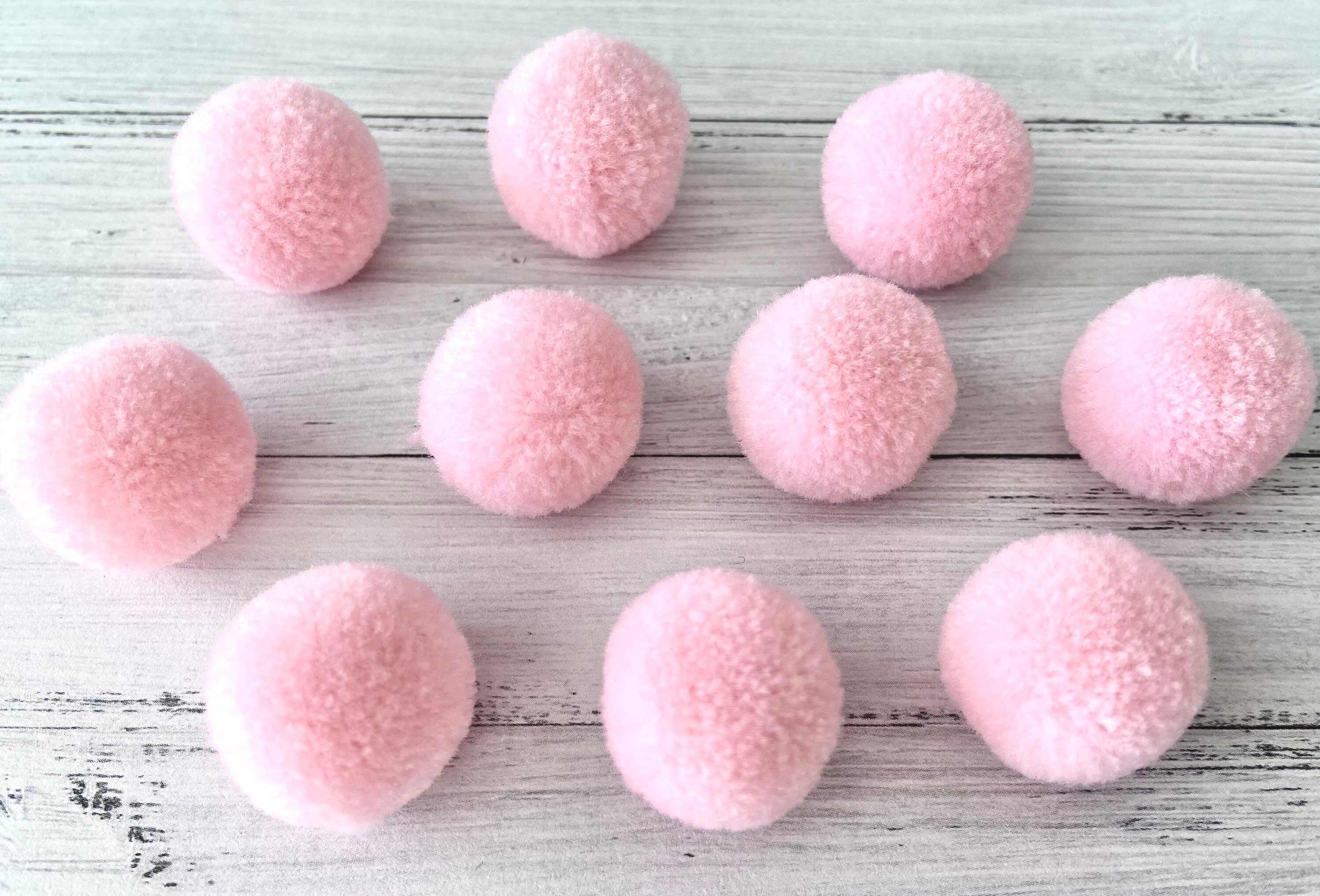10 Wool Bobbles 2 Cm Pompom Pink Real Bobbles Made of | Etsy