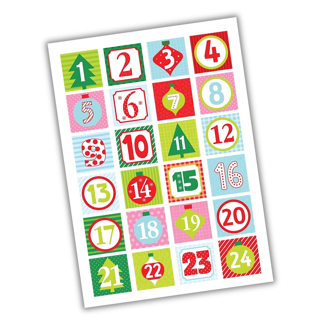 Iron-on Advent Calendar Numbers, Advent Calendar Numbers for Ironing On ...