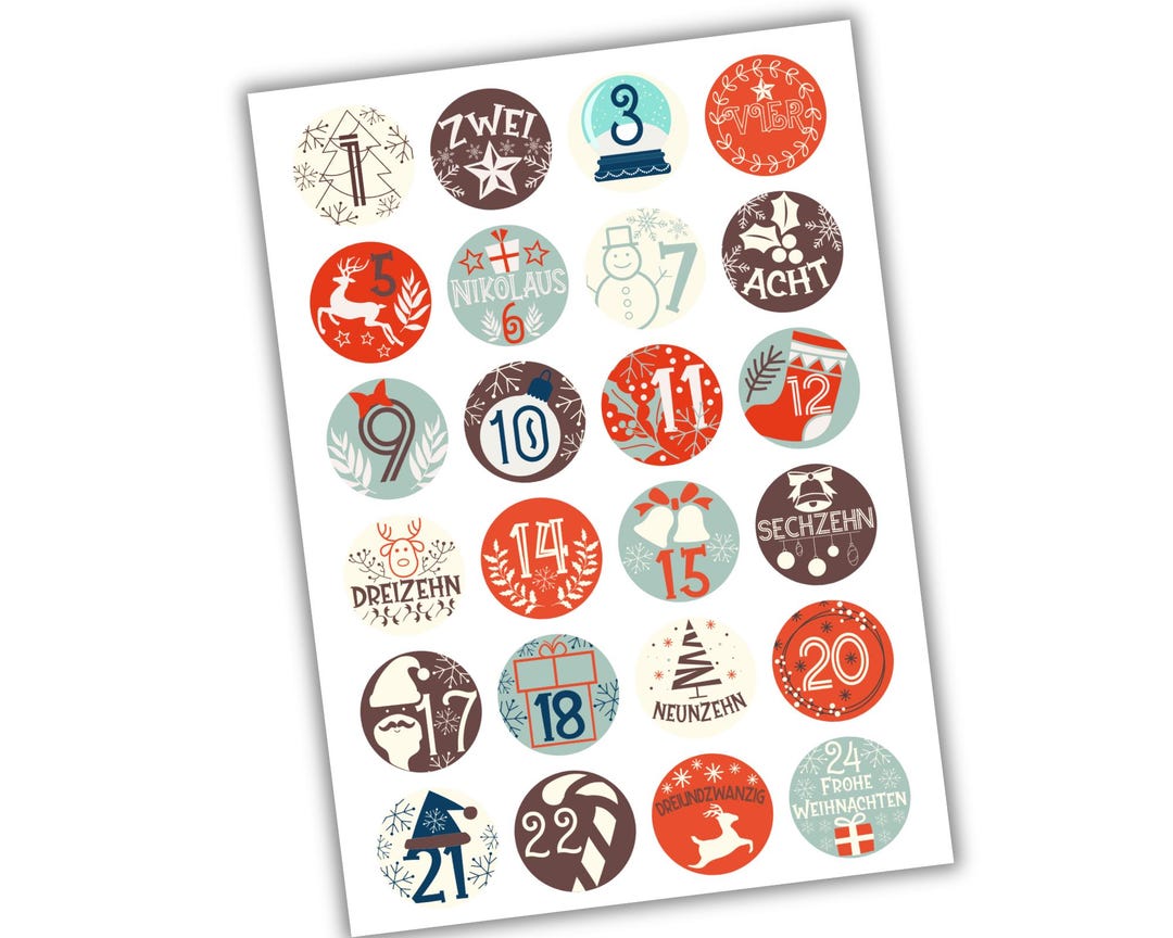 Iron-on Advent Calendar Numbers, Advent Calendar Numbers for Ironing On ...