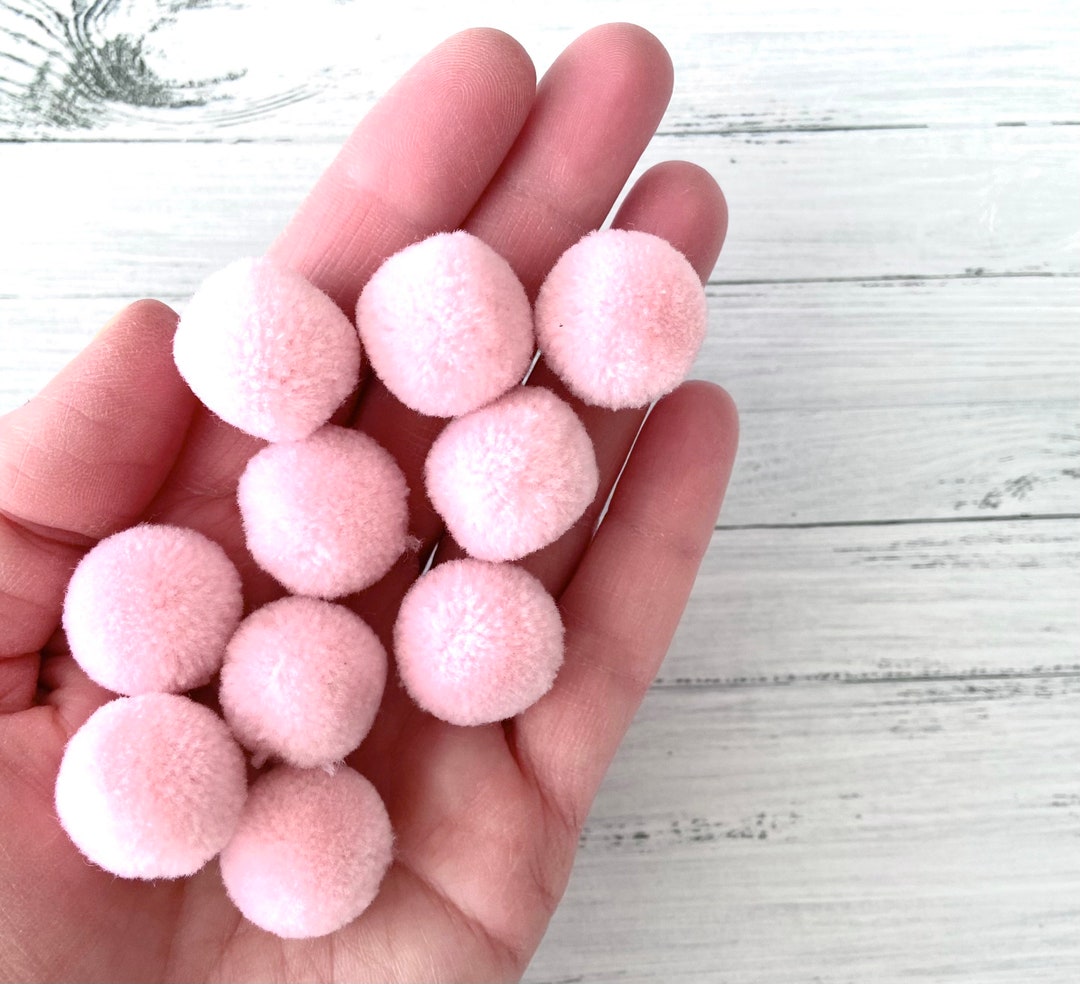 10 Wool Bobbles 2 Cm Pompom Pink Real Bobbles Made of - Etsy