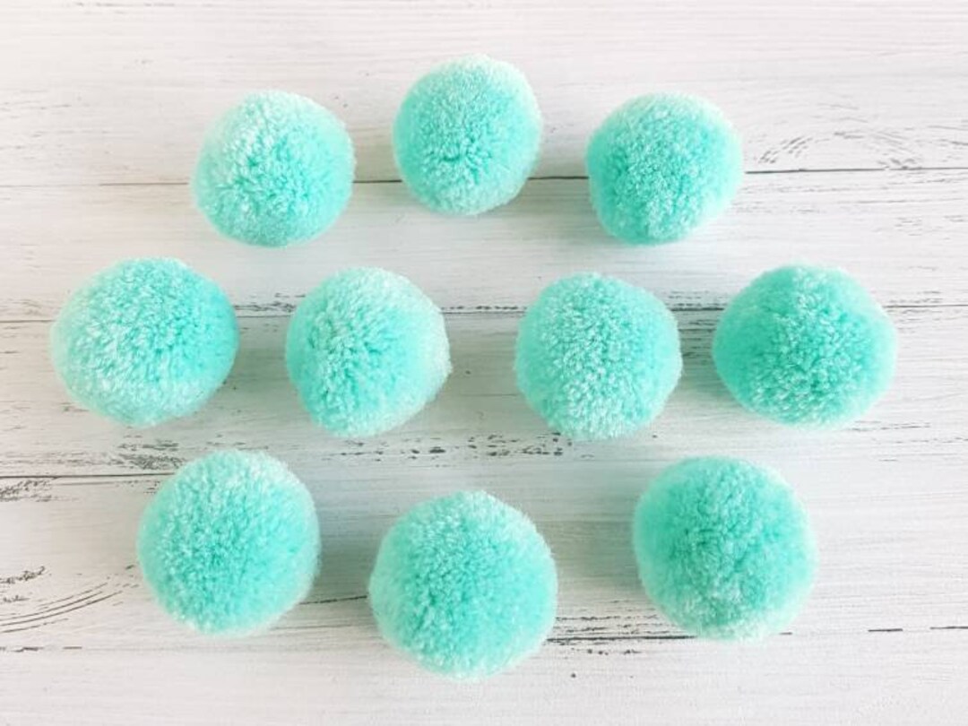 10 Wool Bobbles, Mint, 2 Cm, Pompom, Light Green, Mint Colors, Blue ...