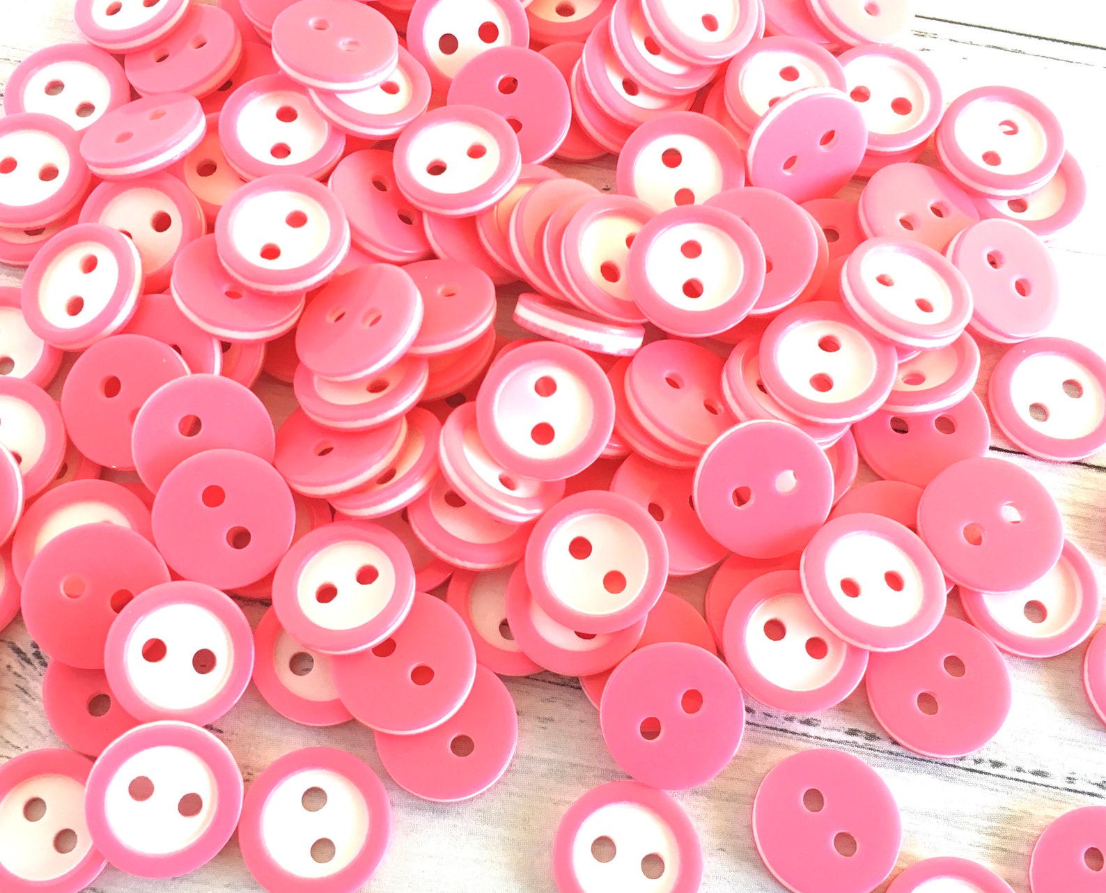50 botones blancos rosas plástico botones en rayas rosas y | Etsy España