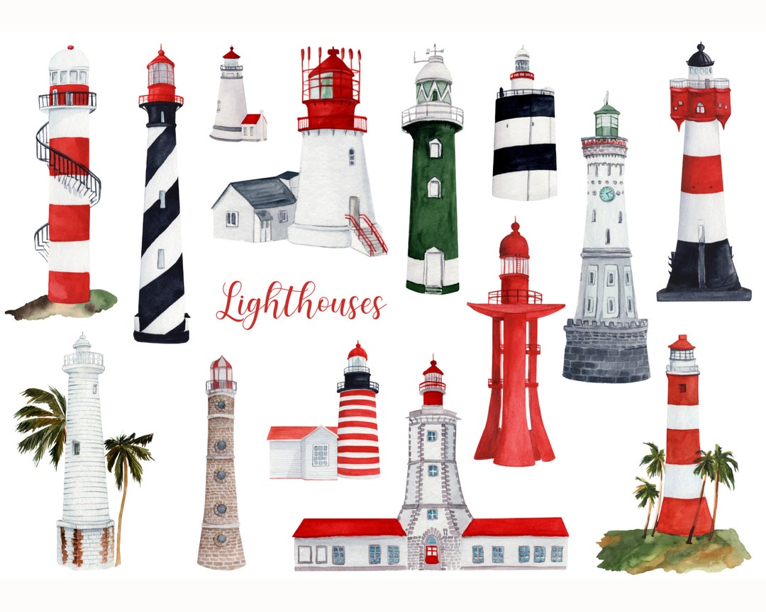 14 Iron-on Pictures Lighthouses, Lighthouse to Iron On, Watercolor Lighthouse to Iron On ...