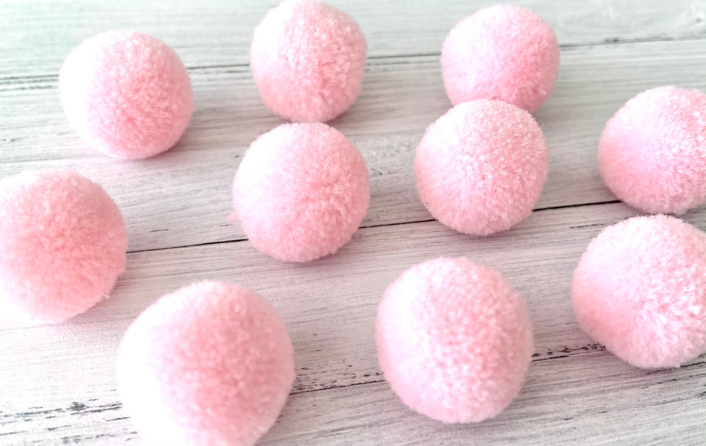 10 Wool Bobbles 2 Cm Pompom Pink Real Bobbles Made of | Etsy