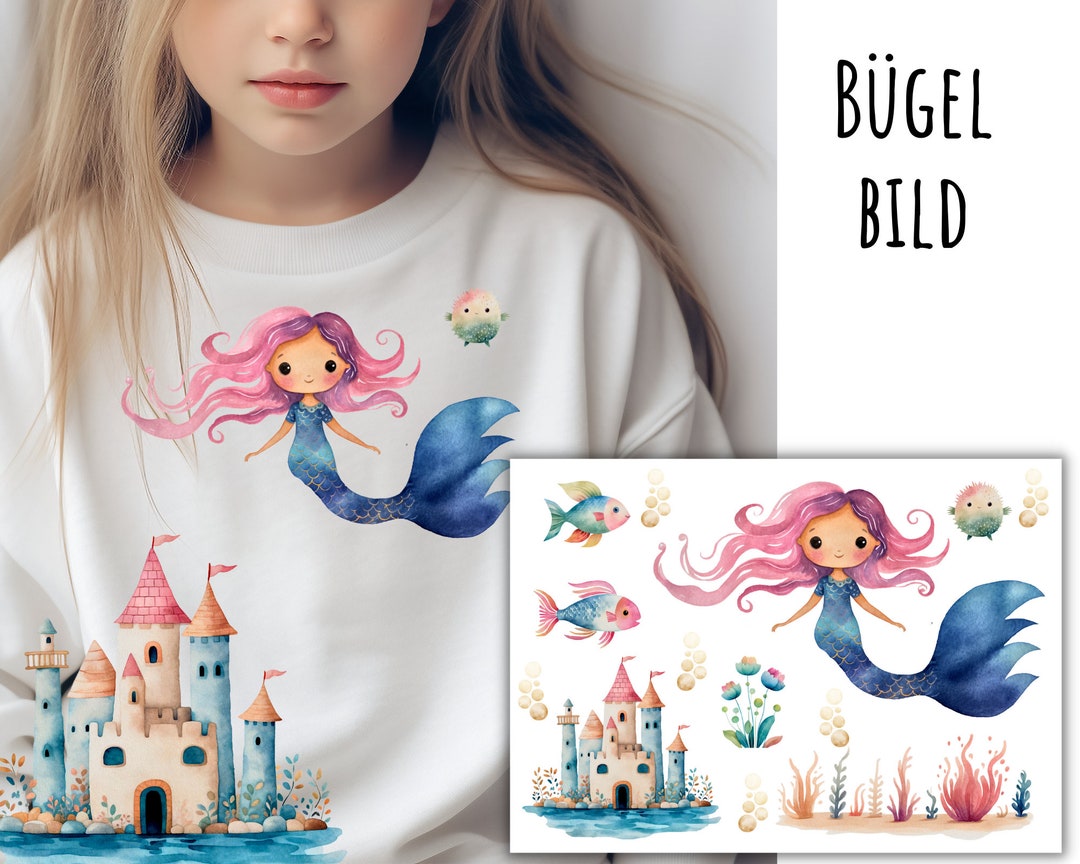 13 Iron-on Pictures of Fairytale Mermaids, Cute Mermaid to Iron On ...