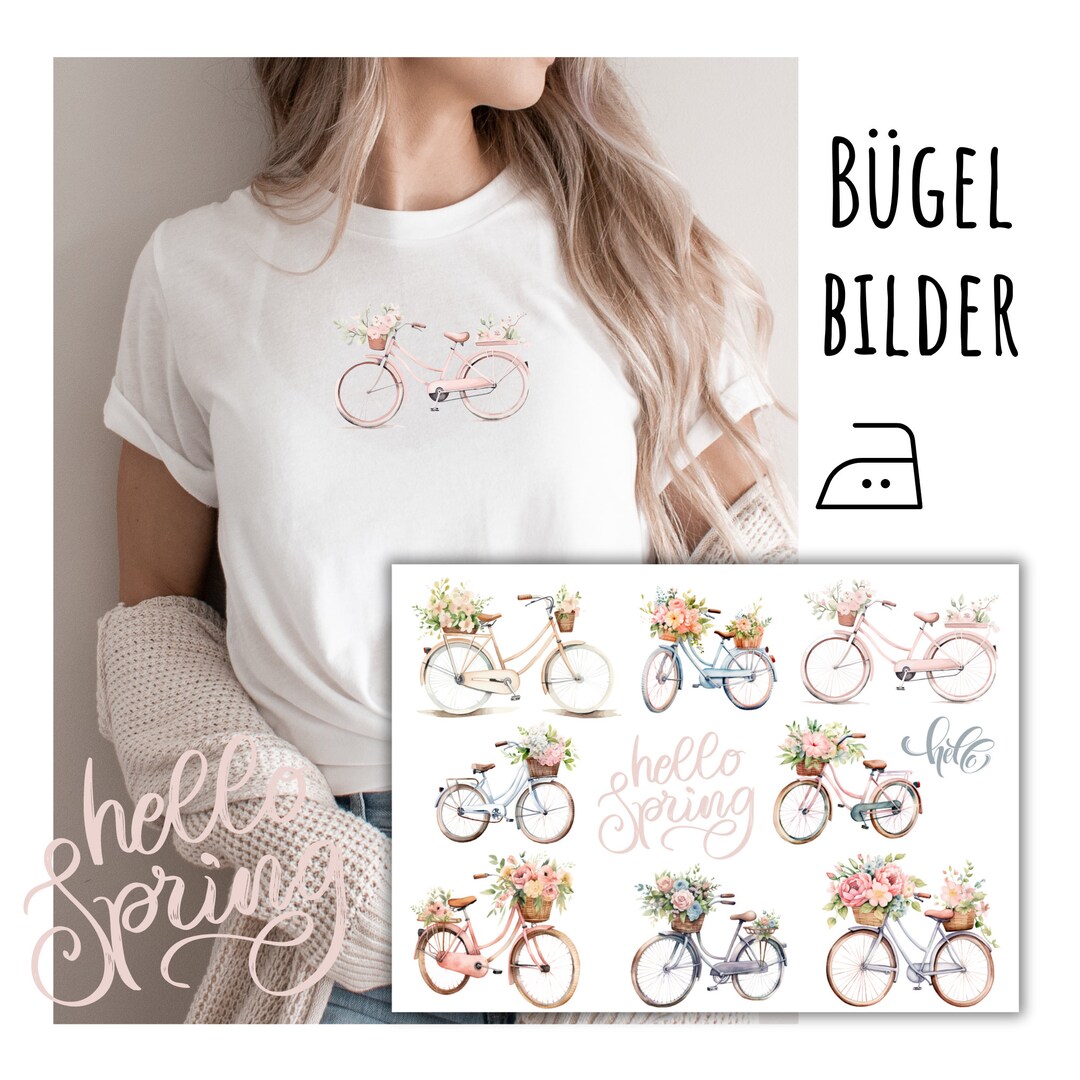 10 Iron-on Bicycle Patches With Flowers, Blossoms for Ironing On - Etsy
