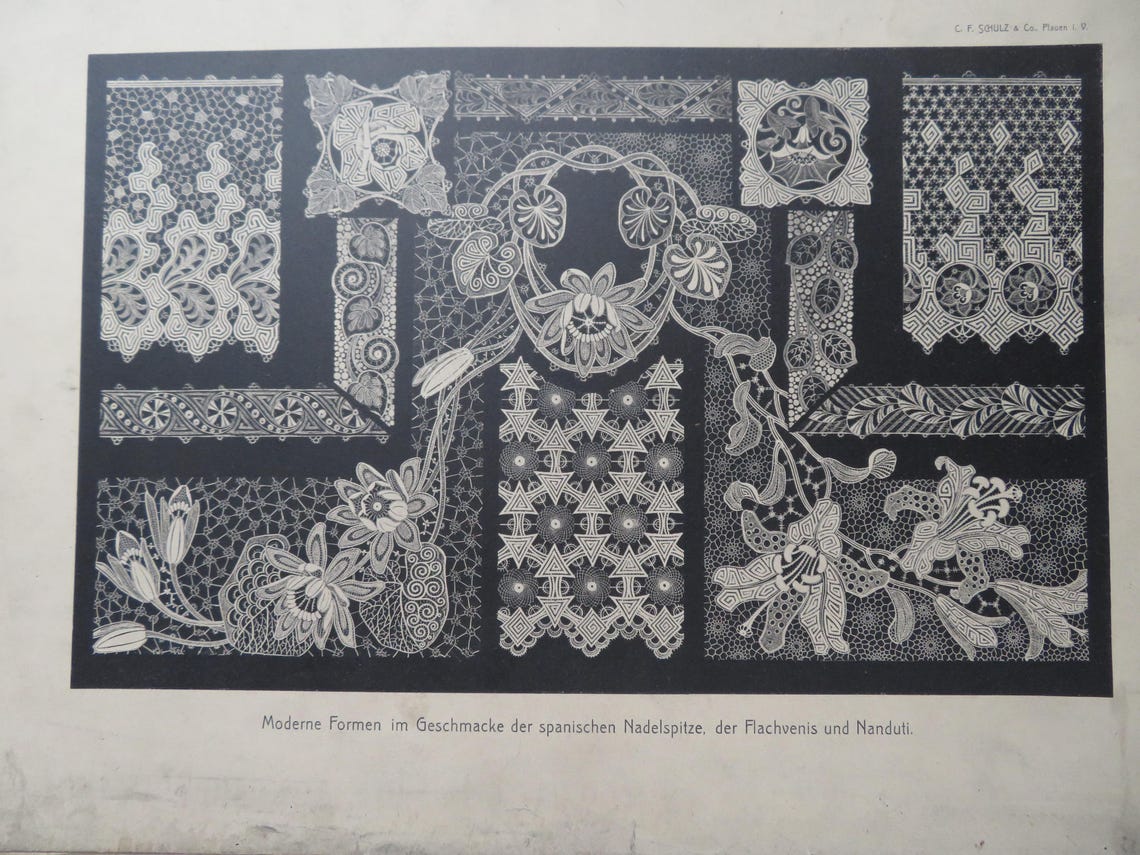 C1890/1900 German Lace Folio Die Stilarten Der Spitze Verlag C. F ...