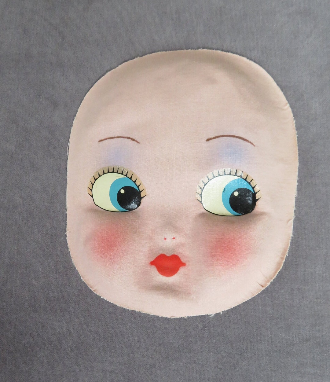 LARGE (5 13/16" X 6 1/4") Cloth Doll Face , Hand Painted , Unused - Etsy
