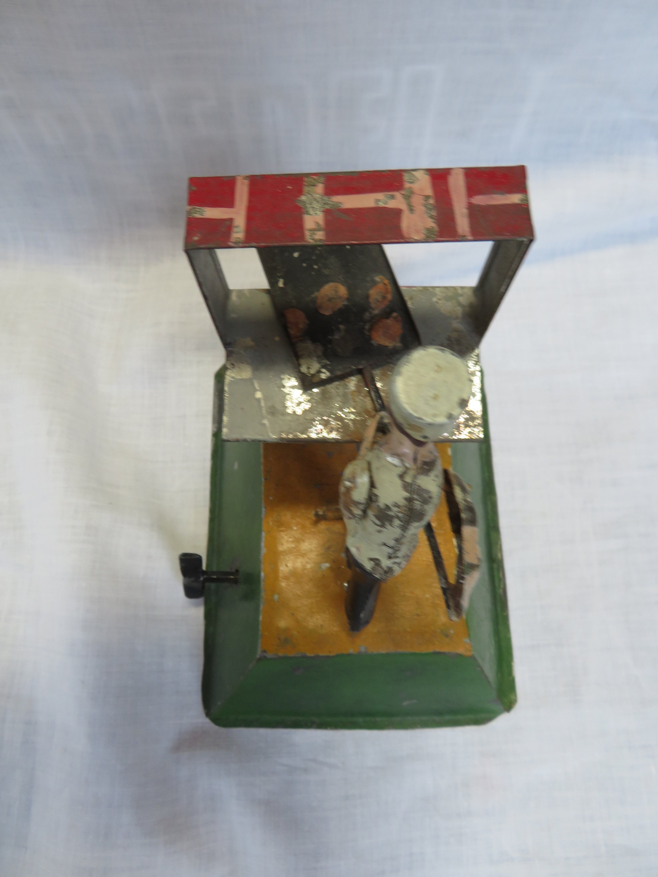 WORKING Antique German C 1920 Tin Baker Windup Toy : Man Sliding a Peel of Flat Rolls Into an ...