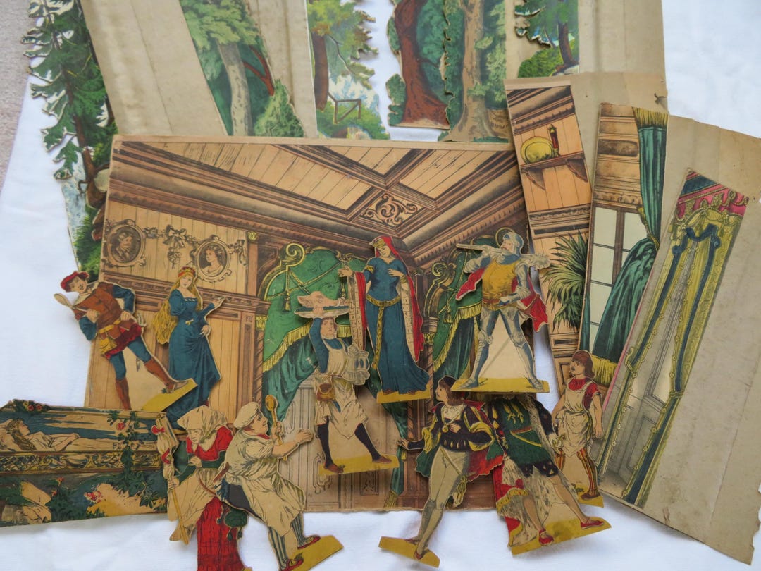 C1890 Antique INCOMPLETE Moritz Gottschalk 22 Parts of Paper Toy ...