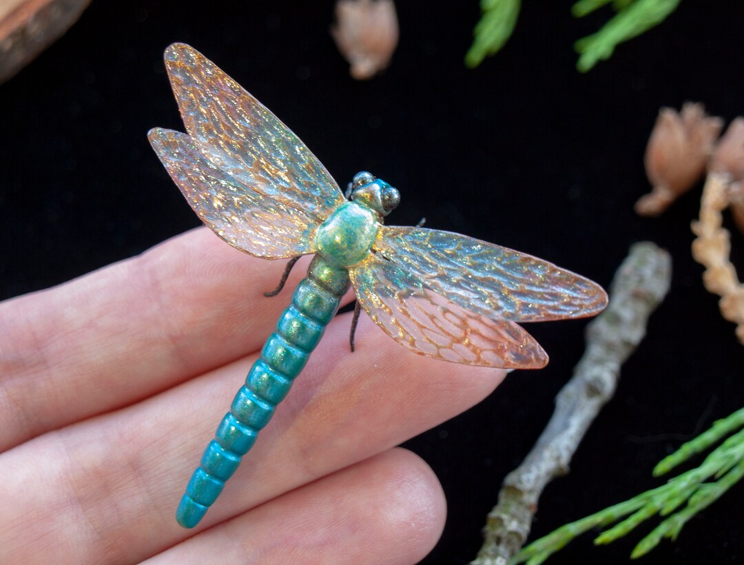 Realistic Dragonfly Figurine, Plant Desktop Decoration, Dragonfly ...