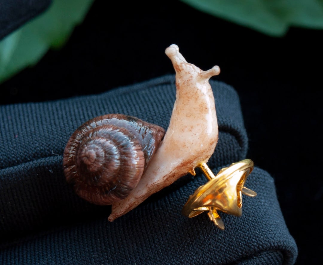 Miniature Snail Lapel Pin, Realistic Figurine Brooch, Slug Jewelry ...