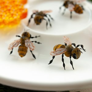 Realistic Bee Décor, Busy Honeybee Miniature Figurine, Plant ...