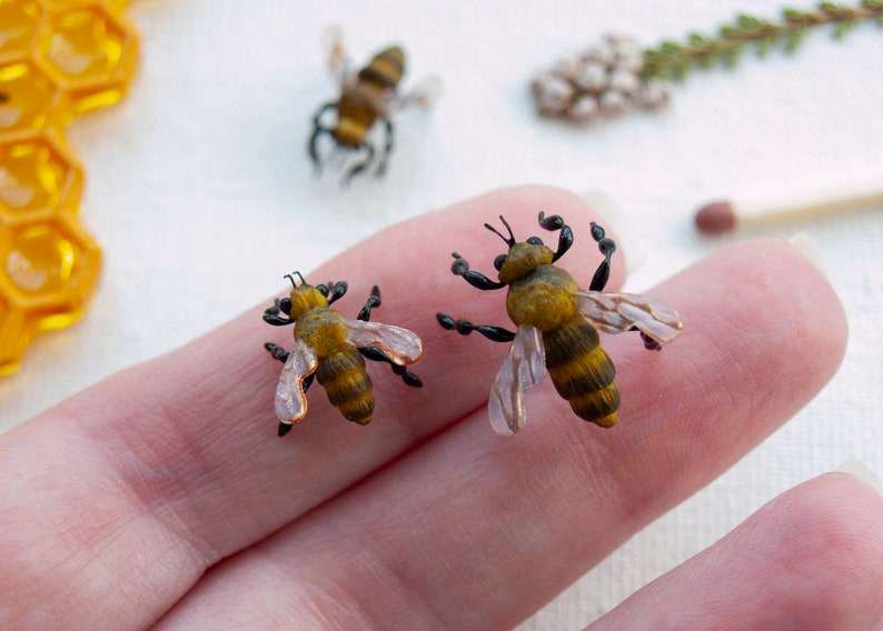 Miniature Bee Figurine: Realistic Faux Insect, Beekeeper Gift - Etsy UK