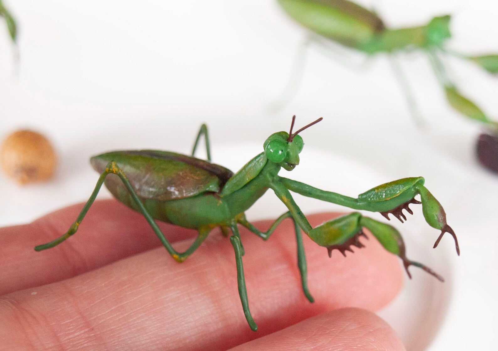 Realistic Praying Mantis Sculpture: Polymer Clay Insect Figurine - Etsy