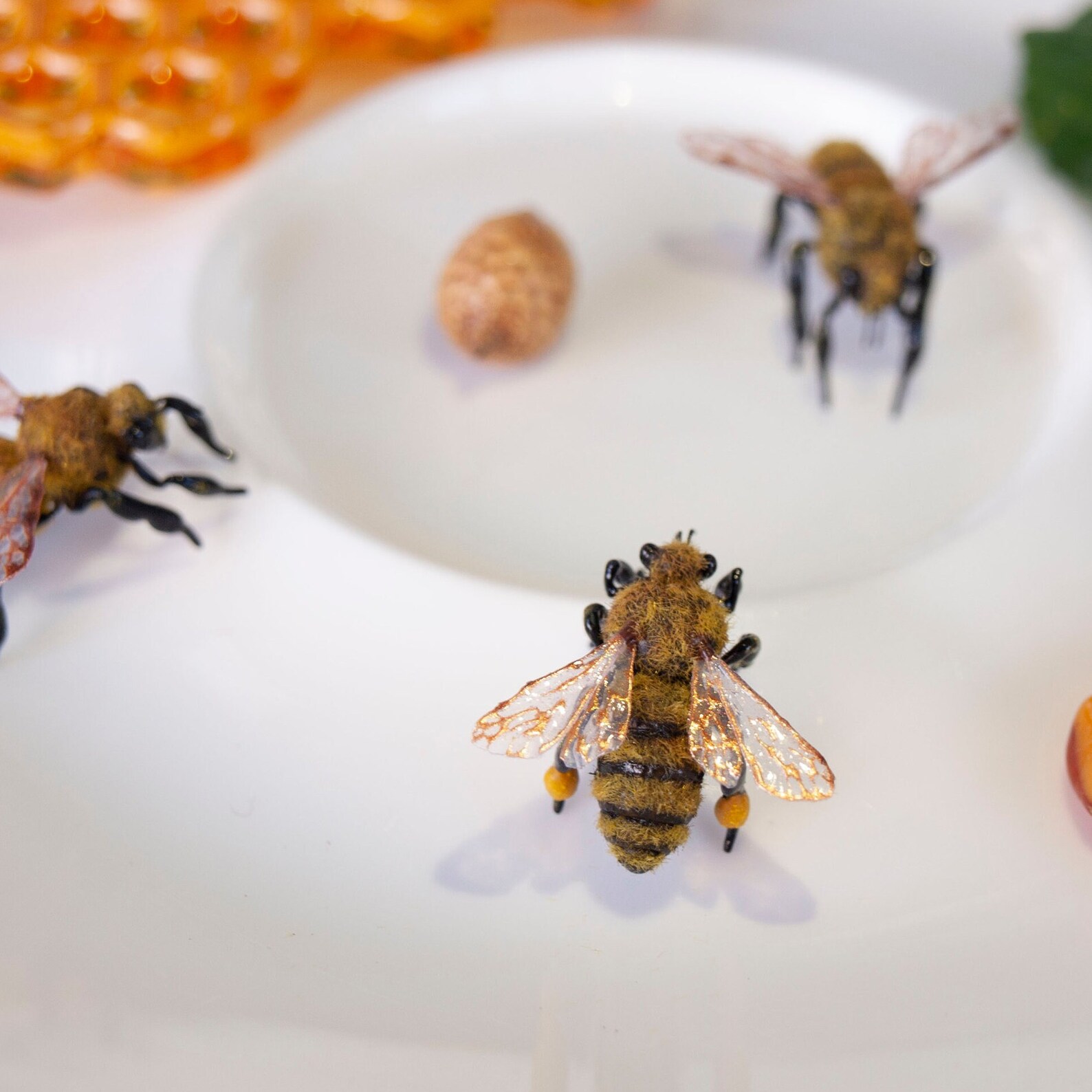 Handmade Miniature Honeybee Figurine, Realistic Bee Decor, Beekeeper ...