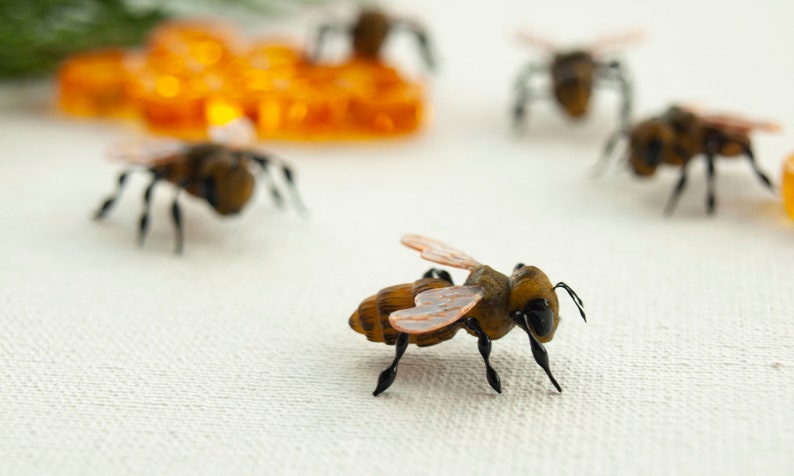 Realistic Bee Décor Busy Honeybee Miniature Figurine Plant - Etsy