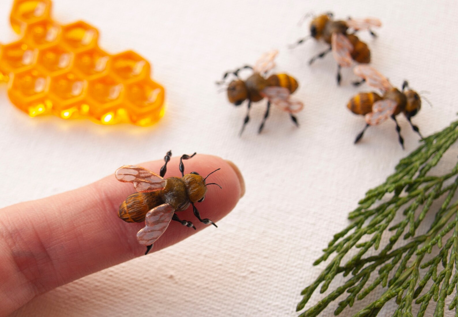 Realistic Bee Décor Busy Honeybee Miniature Figurine Plant - Etsy