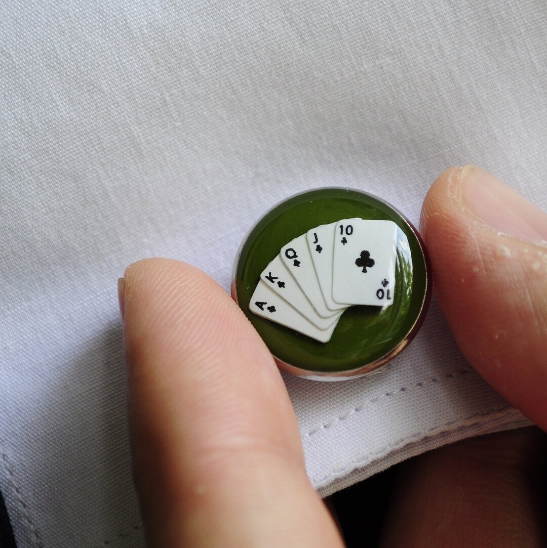 Playing Cards Poker Cuff Links, Poker Player Casino Cuff Links Gambler ...