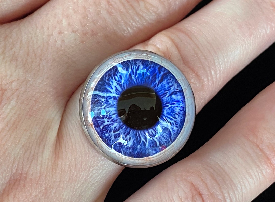 Realistic Human Eye Ring, Halloween Jewelry, Blue Eye Horror Props ...