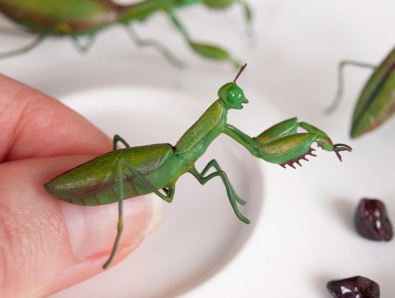 Realistic Praying Mantis Sculpture: Polymer Clay Insect Figurine - Etsy