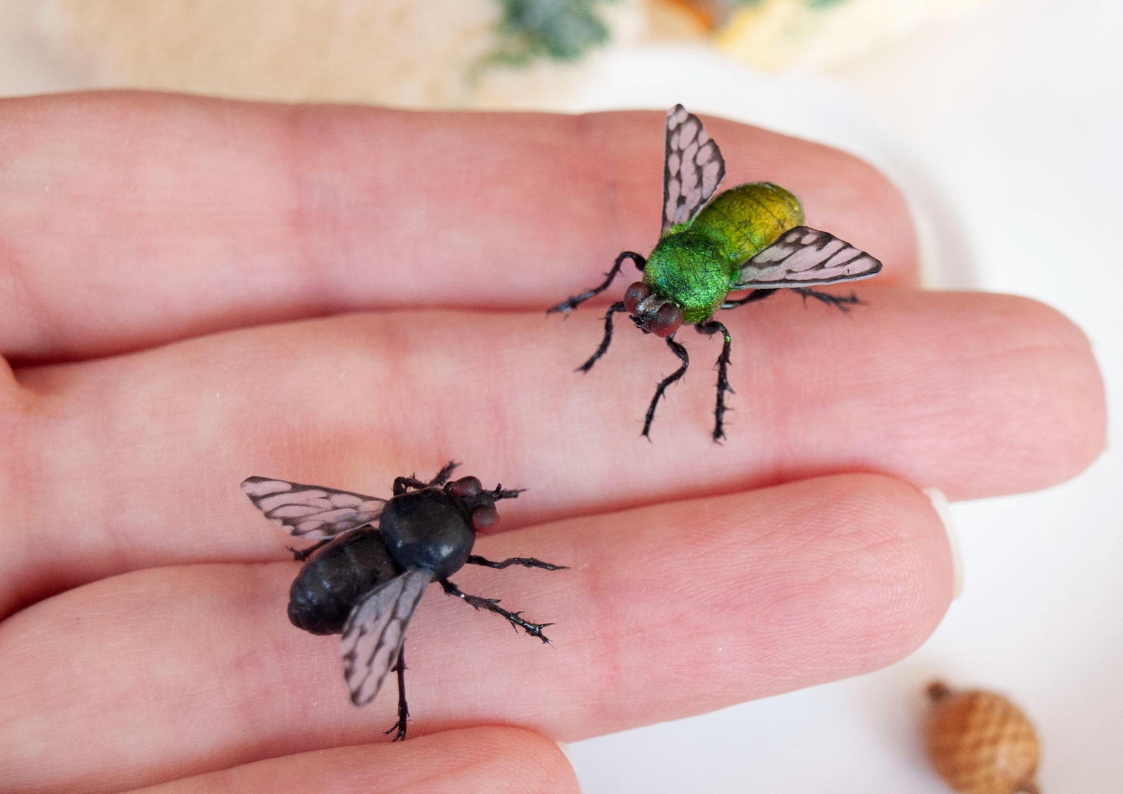 Realistic Fly Insect Miniature Sculpture: Polymer Clay Replica - Etsy