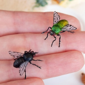Realistic Fly Insect Miniature Sculpture: Polymer Clay Replica - Etsy