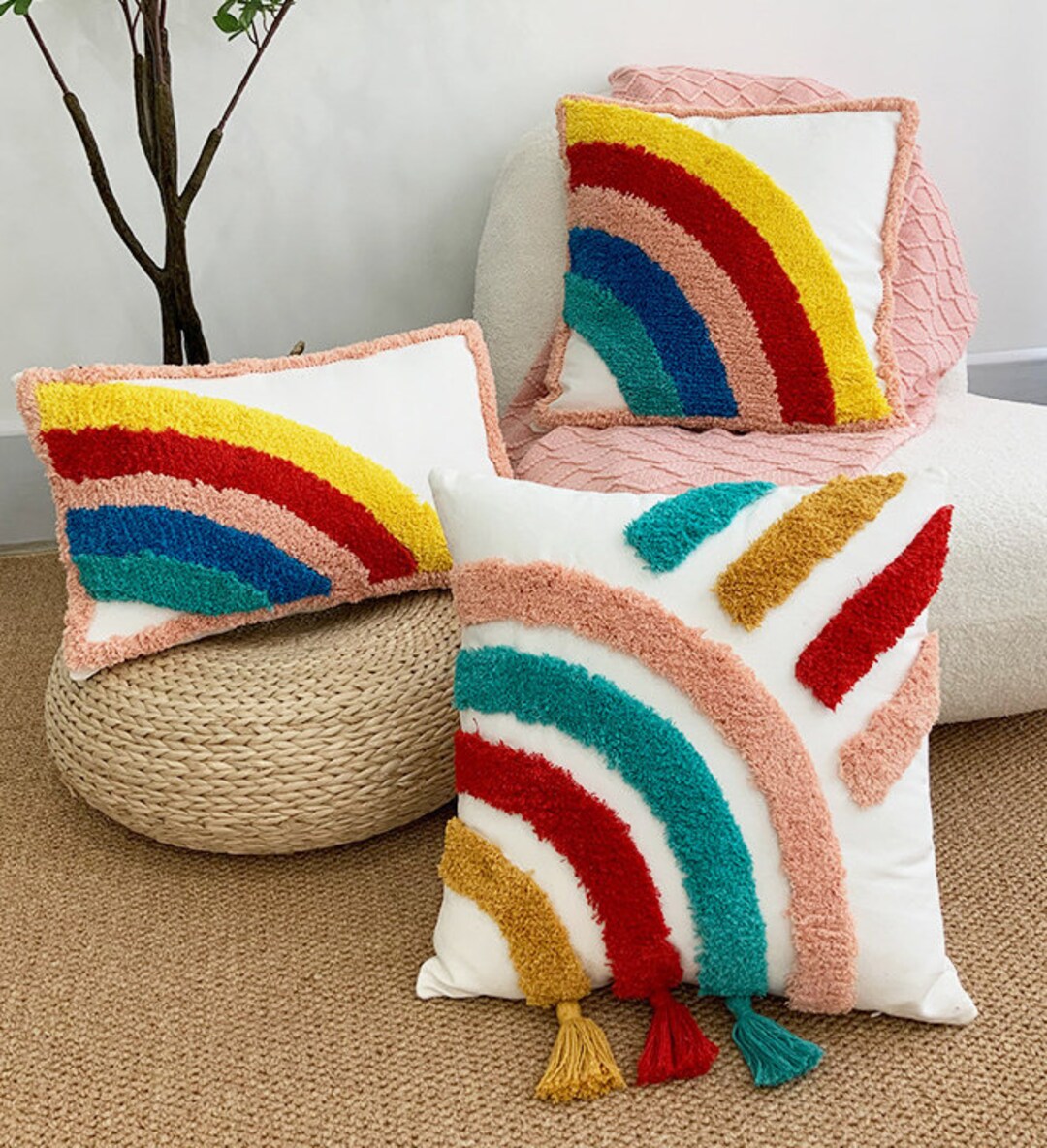 Rainbow Color Stripes Cushion Cover 18 X - Etsy