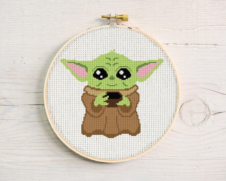 Baby Yoda Cross Stitch Pattern Star Wars Green Alien Child - Etsy