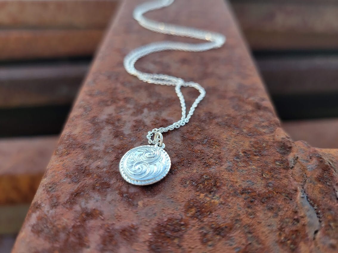 Sterling Silver Engravable Round Rope Pendant - Etsy