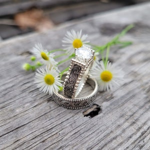 The Taylor Set: Western Wedding Band Set, Western Engagement Ring ...