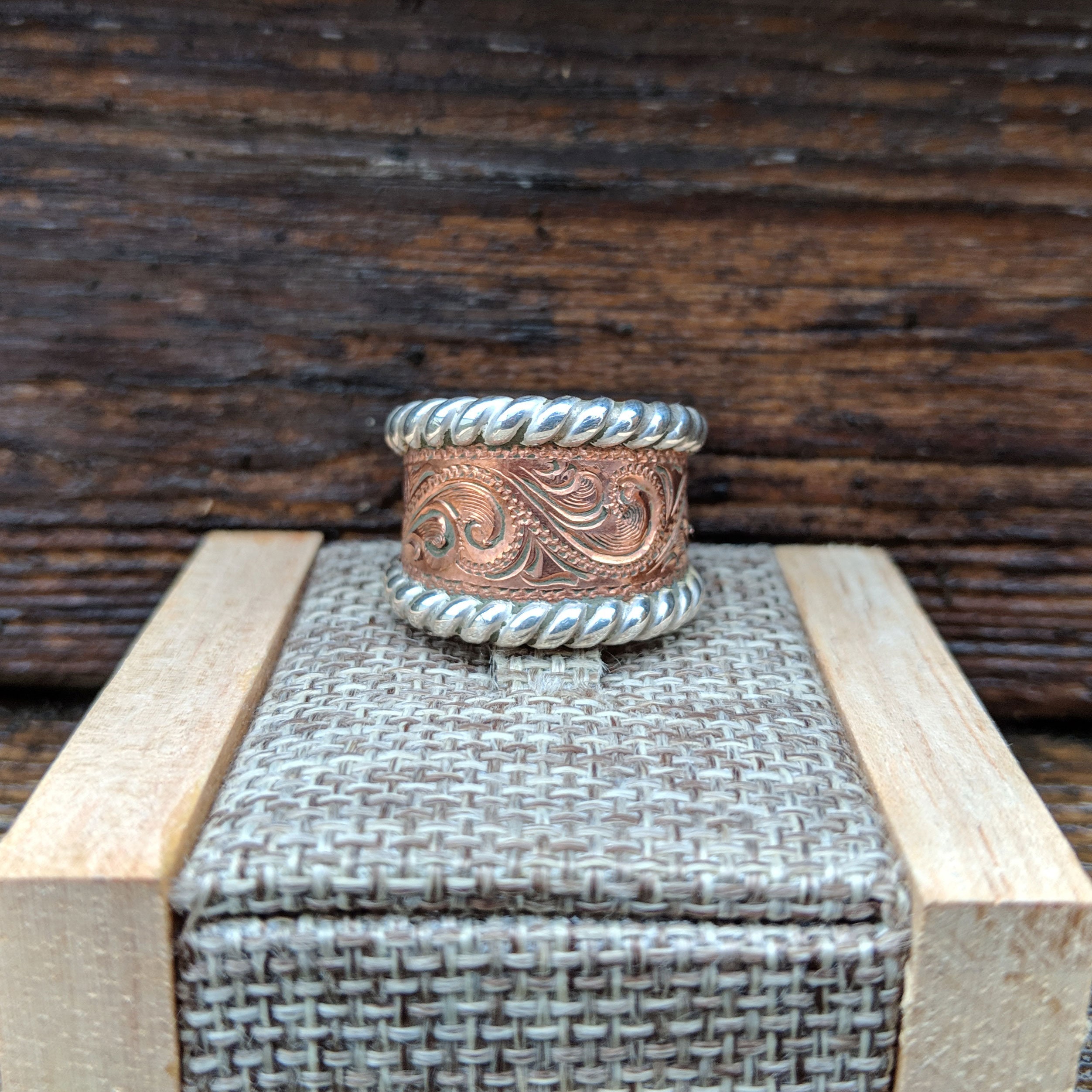 Copper Hand-engraved Western Ring, Cowgirl Ring, Design RNG00036 by ...