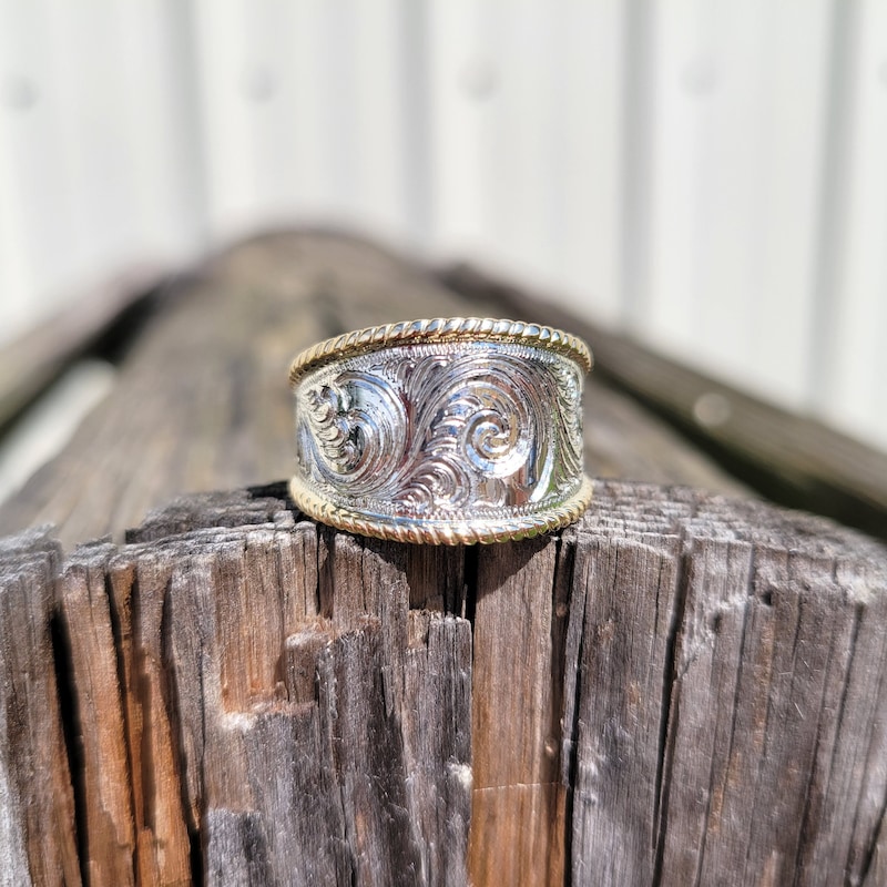 Gold Ring With Hand Detail - Etsy