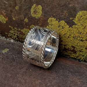 The Lowen: Wide Western Ring With Narrow Rope-edge, Sterling Silver ...