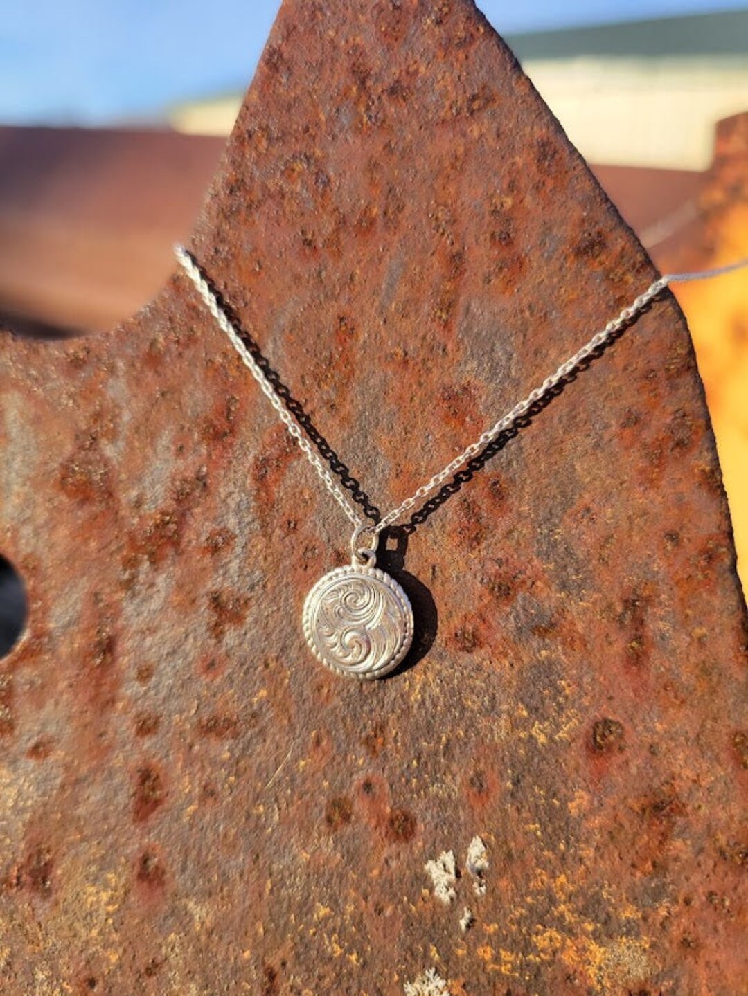 Sterling Silver Engravable Round Rope Pendant - Etsy