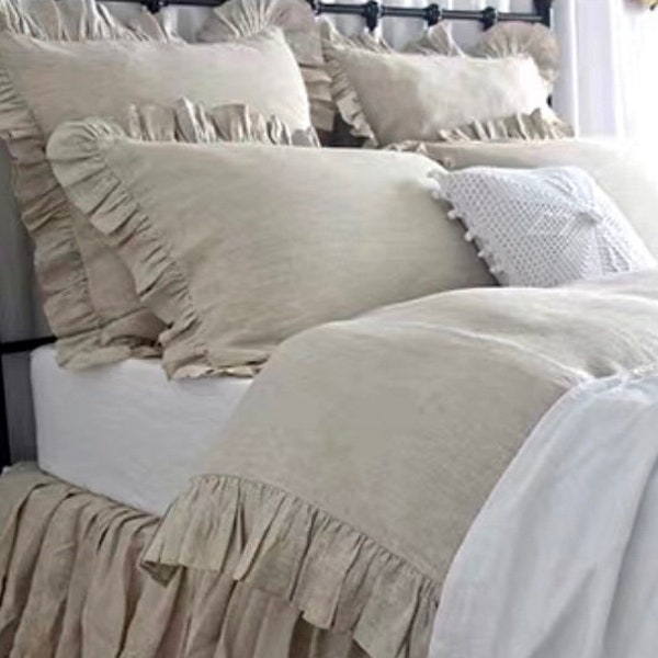 Linen Ruffle Duvet Cover - Etsy
