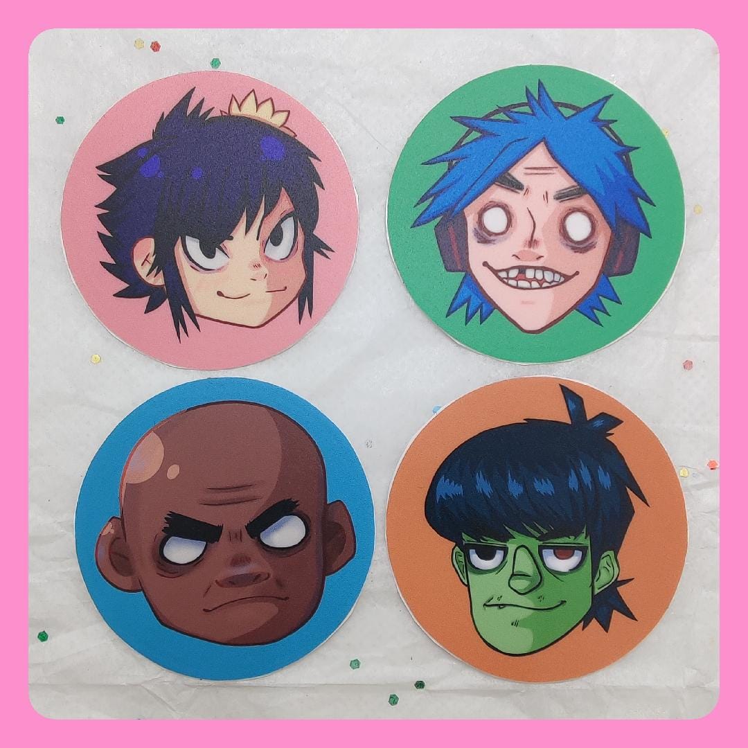 Gorillaz Sticker Set! 2-D, Murdoc Niccals, Russel Hobbs, Noodle - Etsy
