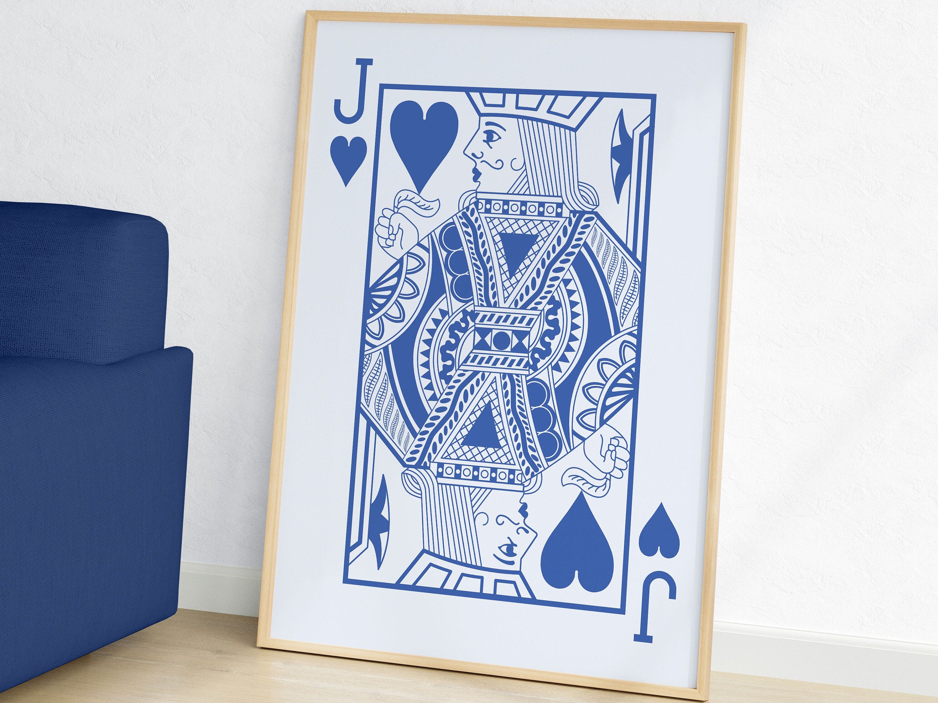 Jack of Hearts Playing Card Print | Unframed | A6 A5 A4 A3 | Home Decor ...