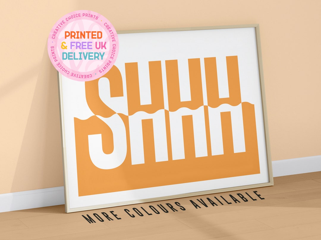 SHHH | Quote Wall Art | Unframed | A6 A5 A4 A3 | Home Decor | Colourful ...
