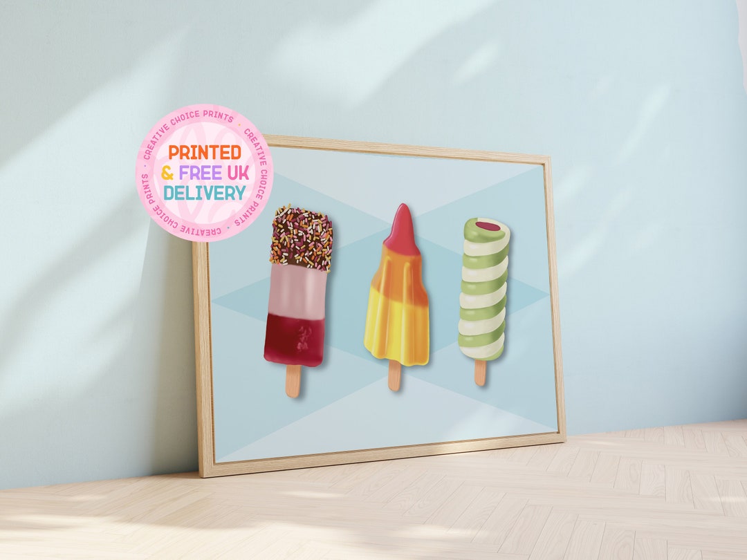 Retro Ice Lolly Illustation Print 1 | Unframed | A6 A5 A4 A3 | Home ...