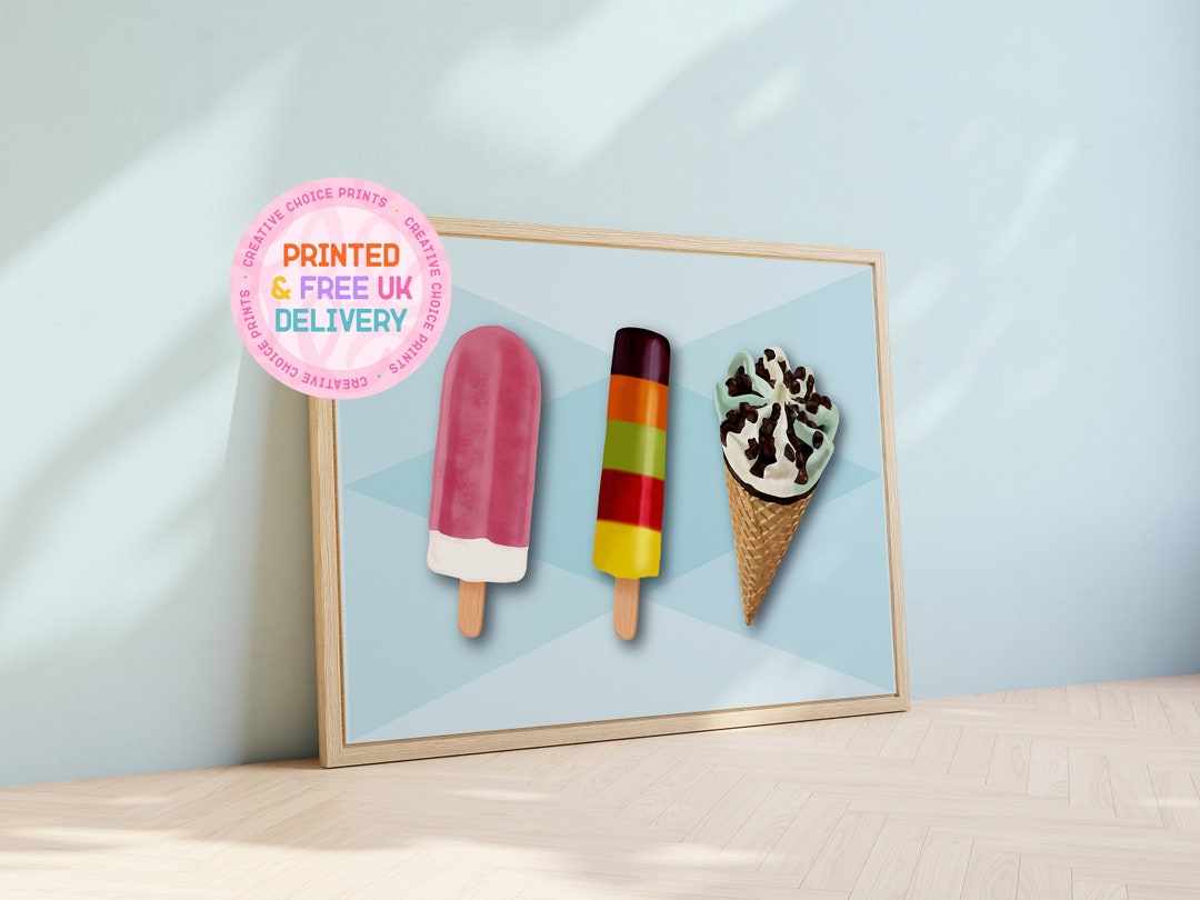 Ice Lolly Illustation Print 2 | Unframed | A6 A5 A4 A3 | Home Decor ...