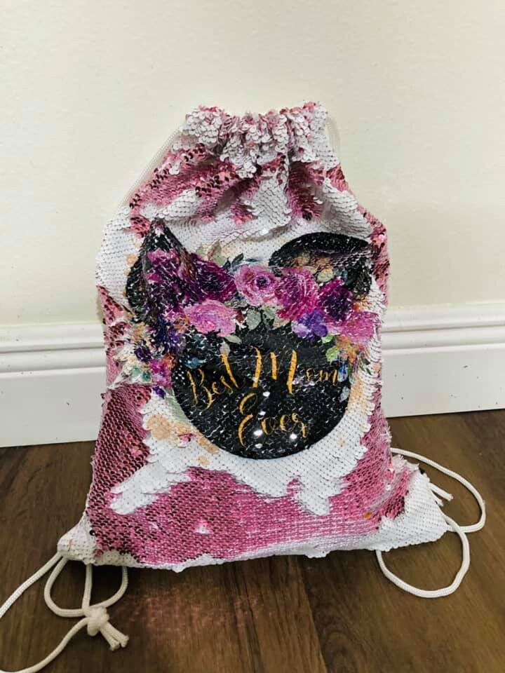 Sublimation backpack Sublimation sequins drawstring bag | Etsy