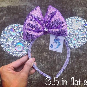 Rhinestone Silver Mickey Ears, Minnie Ears, Sequins Mickey Mouse Ears ...