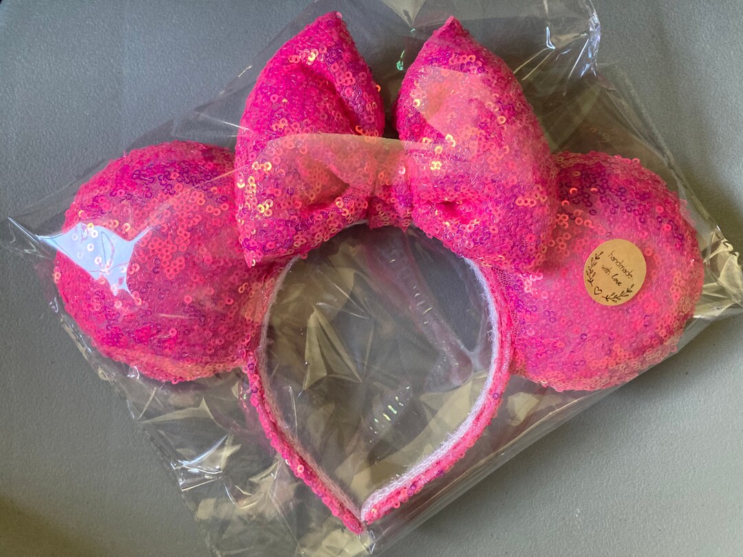 Neon Pink Mouse Ears Neon Pink Mickey Ears - Etsy