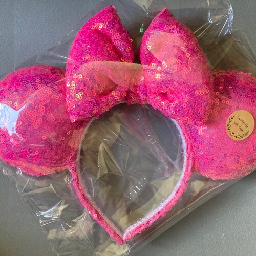 Neon Pink Mouse Ears Neon Pink Mickey Ears - Etsy