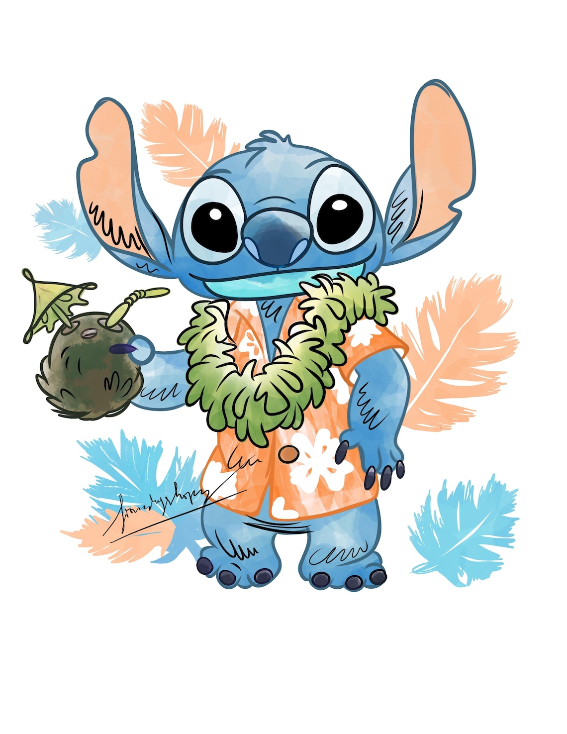 Stitch Hawaiian Clipart, Stitch PNG, Digital, Clipart, Sublimation ...